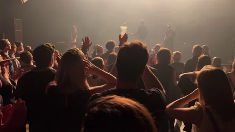 crowd attending pop concert at indoor ve... | Stock Video | Pond5