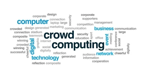 Crowd computing animated word cloud, tex... | Stock Video | Pond5