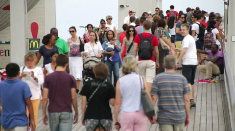 Crowd Crossing Maremagnum Marketplace Br... | Stock Video | Pond5