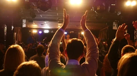 Crowd fan spectators clapping hands up i... | Stock Video | Pond5