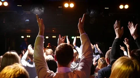 Crowd fan spectators clapping hands up i... | Stock Video | Pond5
