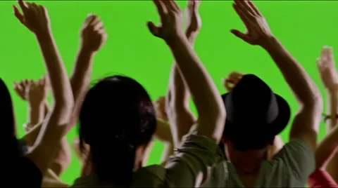 Crowd of fans dancing on green screen. C... | Stock Video | Pond5