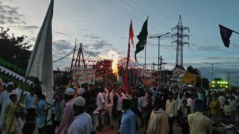 Crowd of Indian Muslim devotees celebrat... | Stock Video | Pond5