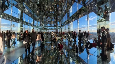 Crowd inside Summit One Vanderbilt Infin... | Stock Video | Pond5