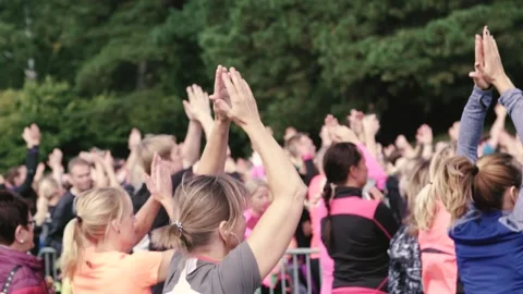 Crowd jumping and clapping sports event | Stock Video | Pond5