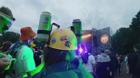 The crowd of jumping fans raise their ha... | Stock Video | Pond5