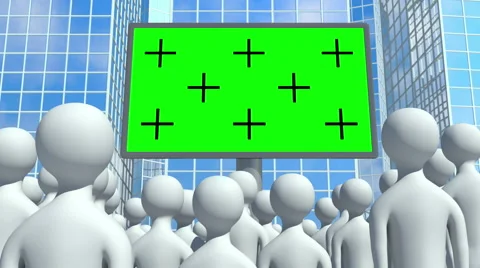 Crowd looking at the billboard with a gr... | Stock Video | Pond5