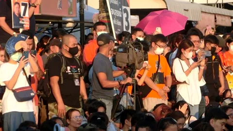 Crowd at Move Forward Party political ra... | Stock Video | Pond5