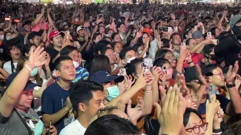 Crowd at Move Forward Party political ra... | Stock Video | Pond5