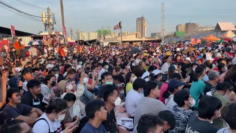 Crowd at Move Forward Party political ra... | Stock Video | Pond5