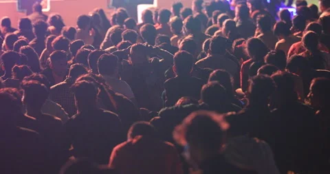 Crowd people at the big open air disco s... | Stock Video | Pond5