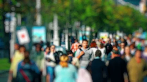 Crowd of People / Commuters Walking / Bu... | Stock Video | Pond5