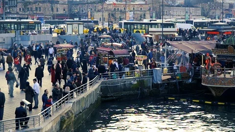 A crowd of people in the famous tourist ... | Stock Video | Pond5