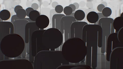 Crowd of People Going in the Dark and in... | Stock Video | Pond5