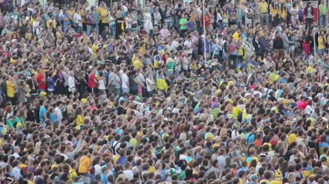 Crowd of people making noise on stadium.... | Stock Video | Pond5