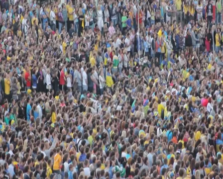 Crowd of people making noise on stadium.... | Stock Video | Pond5