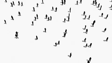 Crowd of people moves.3D animation and r... | Stock Video | Pond5