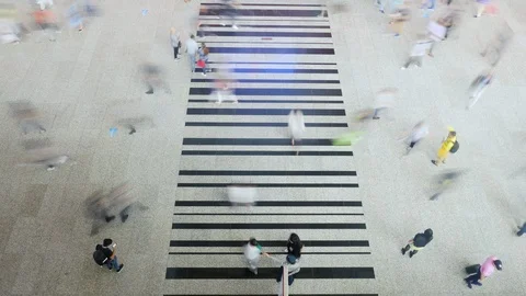 Crowd people moving on the cityscape bac... | Stock Video | Pond5