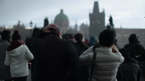 Crowd of people running away from rain s... | Stock Video | Pond5