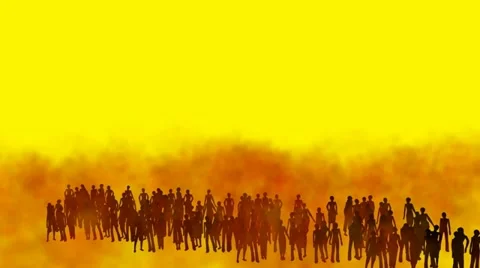 Crowd of People Silhouetted in Fire Like... | Stock Video | Pond5