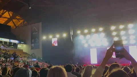 Crowd of people at a singer’s concert,... | Stock Video | Pond5