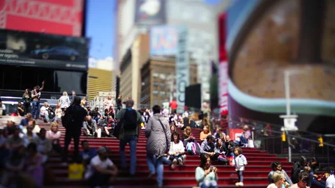 A crowd of people stays on the Red Steps... | Stock Video | Pond5