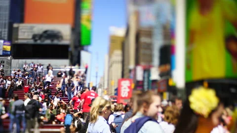 A crowd of people stays on the Red Steps... | Stock Video | Pond5
