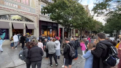 Crowd Of People Waiting In Line Stock Video Footage | Royalty Free ...