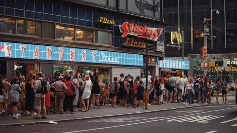 Crowd Of People Waiting In Line Stock Video Footage | Royalty Free ...