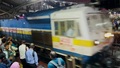 Crowd of People Waiting for Local train ... | Stock Video | Pond5