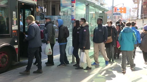 Crowd Of People Waiting In Line Stock Video Footage | Royalty Free ...