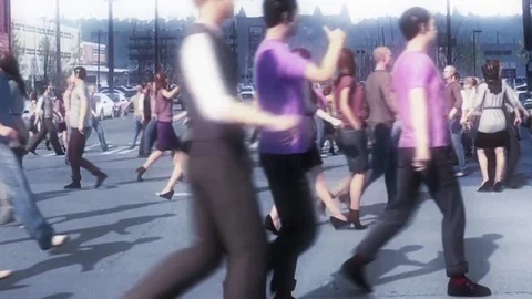 Crowd People Walking Animated Background... | Stock Video | Pond5