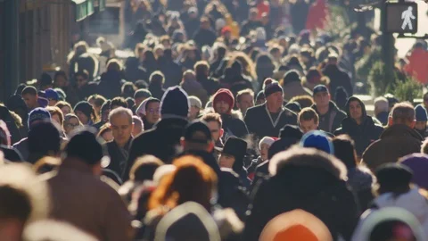 Crowd of people walking on busy New York... | Stock Video | Pond5