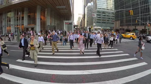 Crowd of people walking crossing New Yor... | Stock Video | Pond5