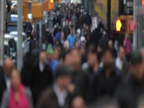 Crowd of people walking crossing street ... | Stock Video | Pond5