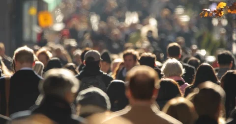 Crowd of people walking crowded street s... | Stock Video | Pond5