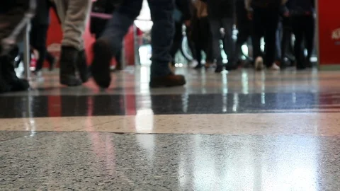 Crowd of people walking in distance | Stock Video | Pond5