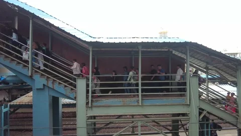 Crowd of People Walking on the Foot Over... | Stock Video | Pond5