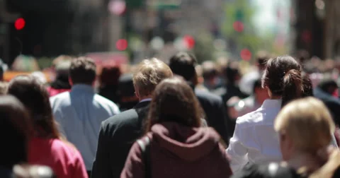 Crowd of people walking on New York City... | Stock Video | Pond5