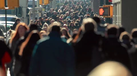 Crowd of people walking on New York City... | Stock Video | Pond5