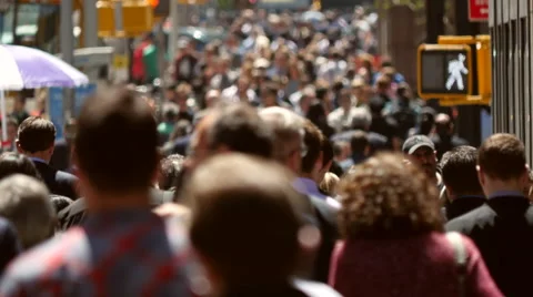 Crowd of people walking on a New York Ci... | Stock Video | Pond5