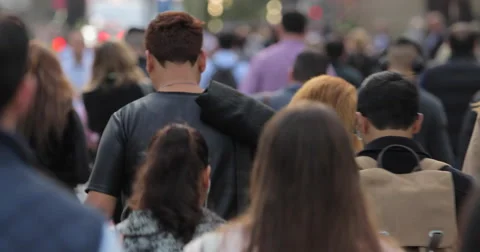 Crowd of people walking on New York City... | Stock Video | Pond5