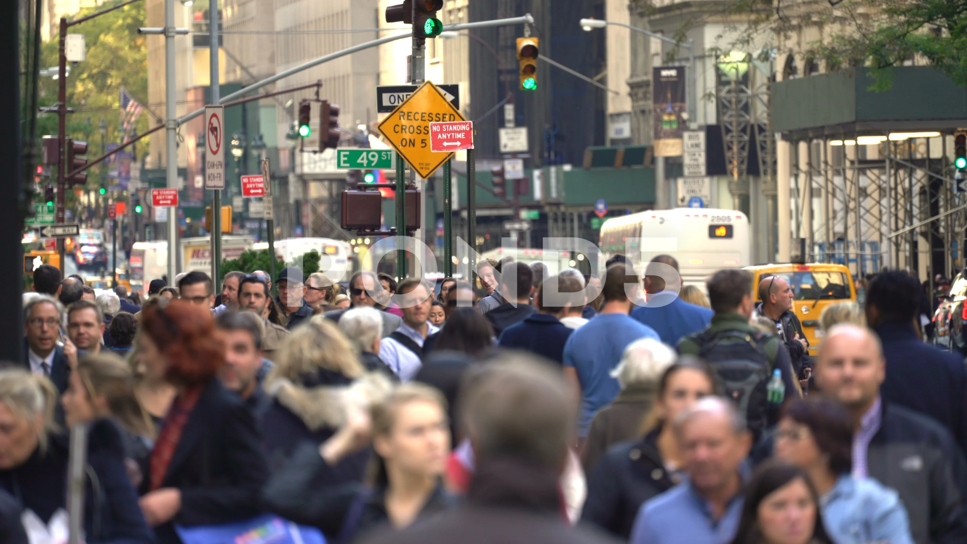 Busy American Street Scene