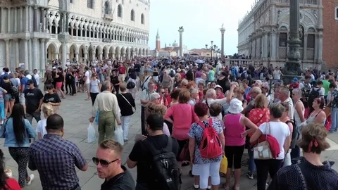 Crowd of people walking on the square of... | Stock Video | Pond5