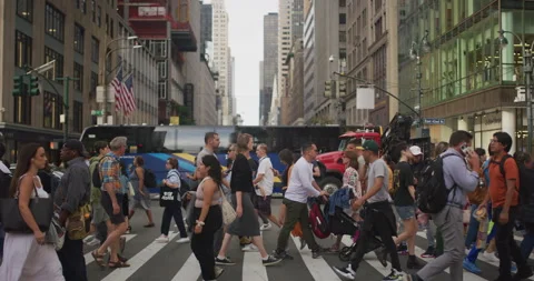 Crowd of people walking street 8K busy p... | Stock Video | Pond5