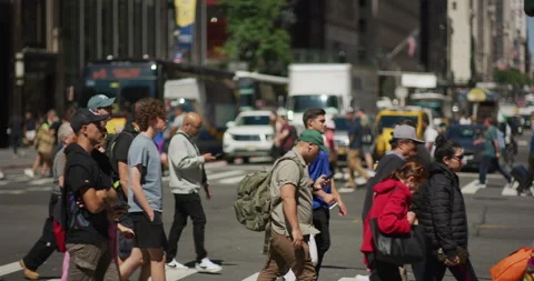 Crowd of people walking street 8K busy p... | Stock Video | Pond5