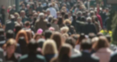 Crowd of people walking street blurred a... | Stock Video | Pond5