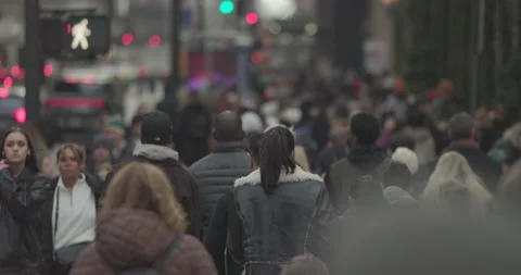 Crowd of people walking street busy New ... | Stock Video | Pond5