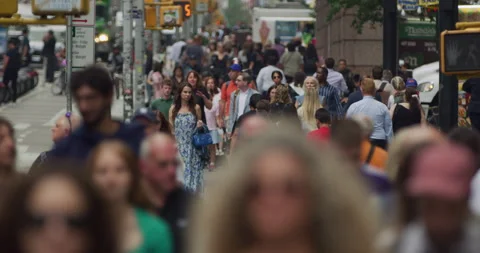 Crowd of people walking street busy pede... | Stock Video | Pond5