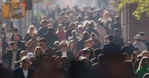 Crowd of people walking street busy pede... | Stock Video | Pond5